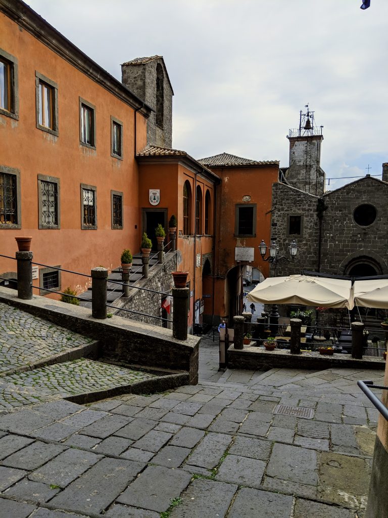 Montefiascone, a hilltop town in Italy overlooking Lago de Bolsena.